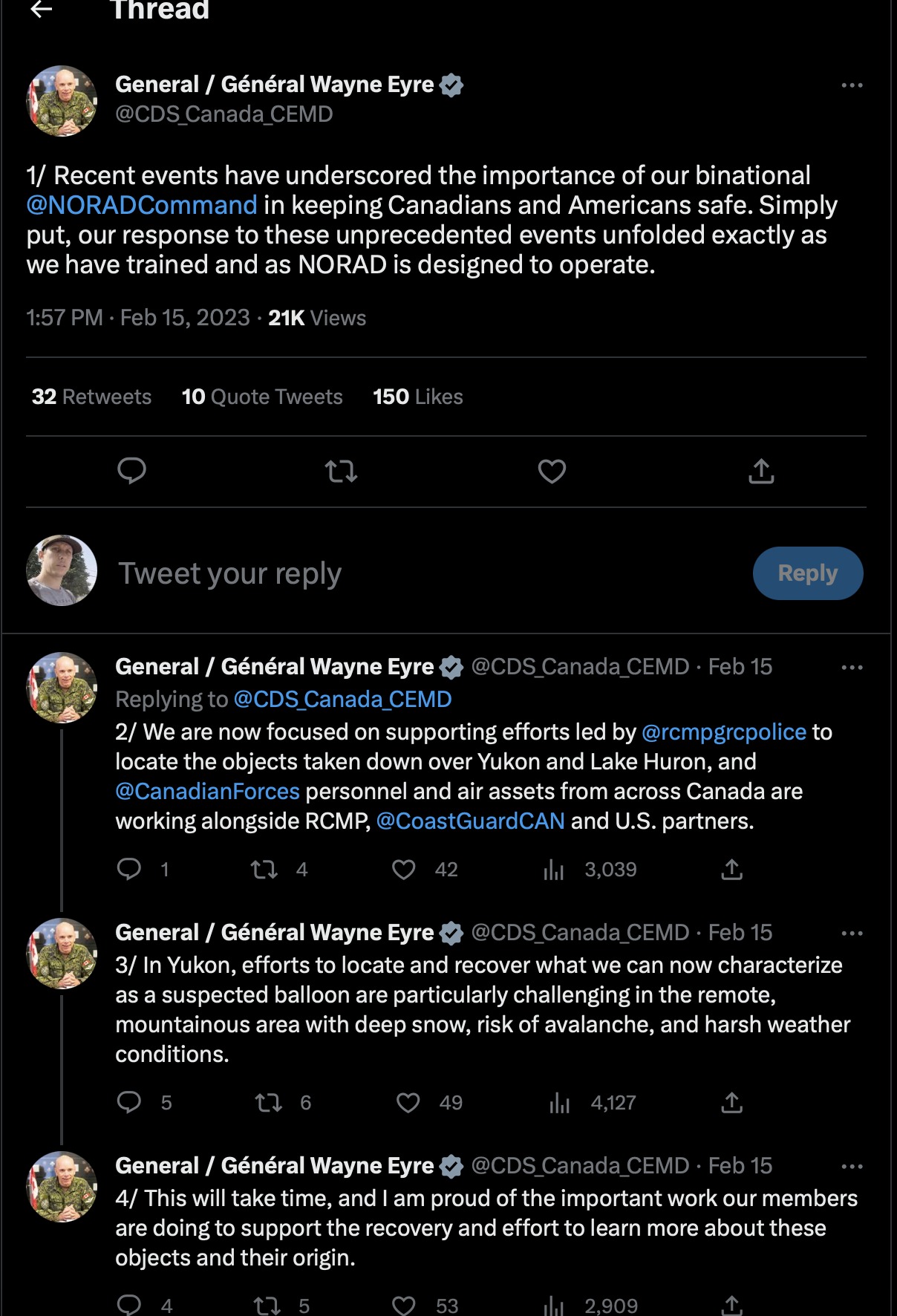 🇨🇦 🇺🇸 🎈CAF General Wayne Eyre Suspects Yukon Object is a Balloon | The ...